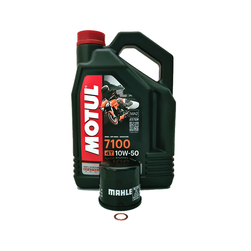 Triumph oil service kit with Motul 7100 10W50 oil - WeSellParts Bike Shop